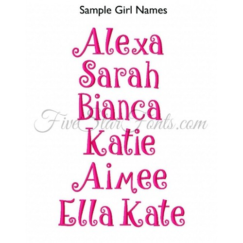 Tickled Pink Embroidery Font