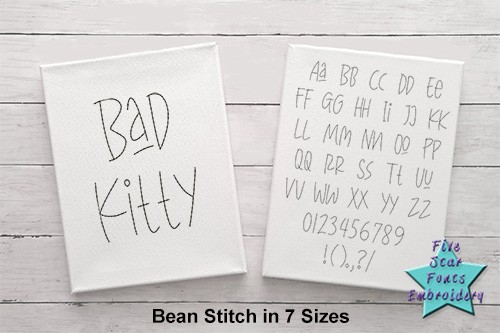 Bad Kitty Quick Bean Stitch Font