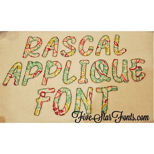 Rascal Applique Font Quick Bean Stitch
