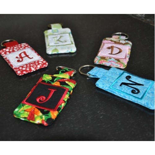 4x4 Quilted Monogram Pocket Keychain