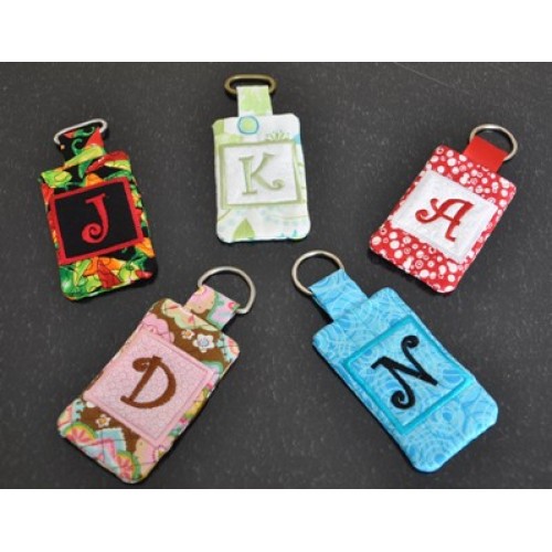 4x4 Quilted Monogram Pocket Keychain