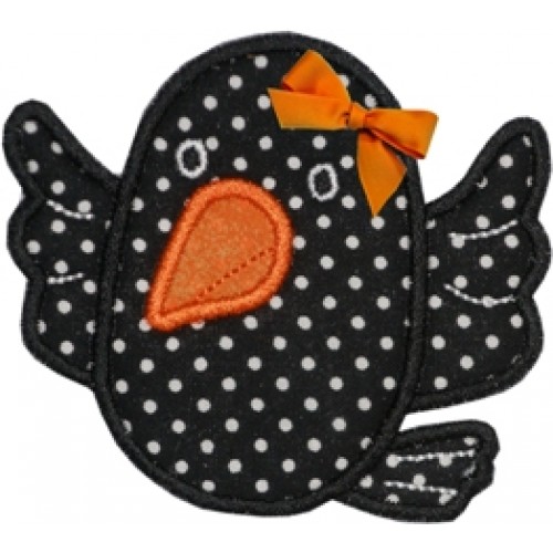 Sweet Halloween Raven Applique