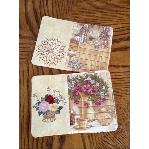 Flower Mug Rug In the Hoop