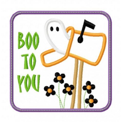 Halloween Ghost Mailbox Applique