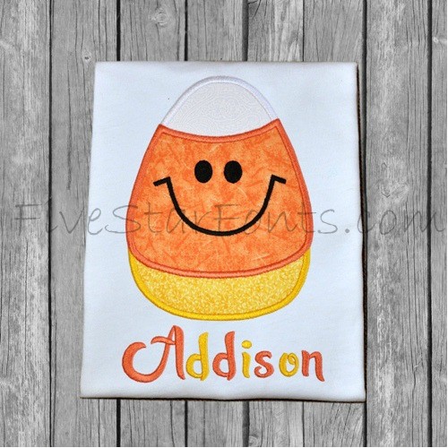 Smiley Sweet Candy Corn Applique