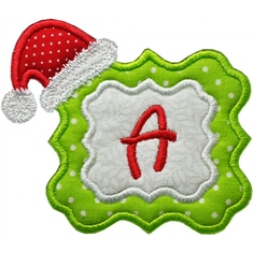 Santa Monogram Frame Applique Font