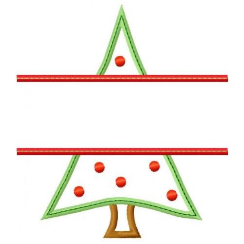Split Christmas Tree Applique