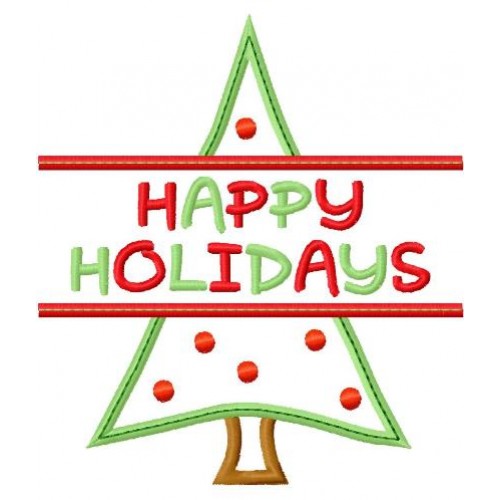 Split Christmas Tree Applique