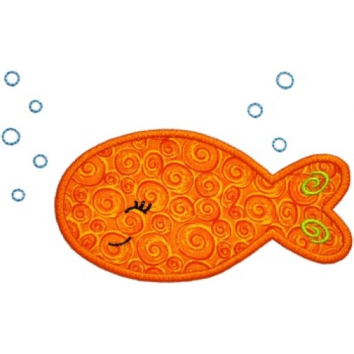 Cute Swirly Fish 1 Applique