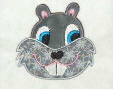 SQUIRREL Face Applique Design