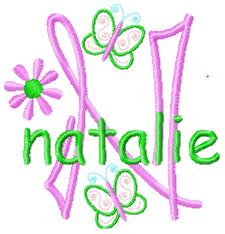 Butterfly Flowers - Monogram Font 38